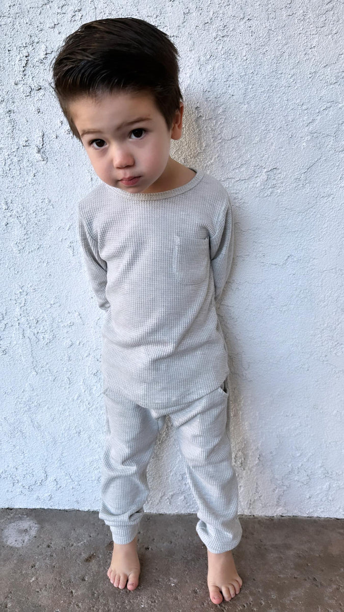 Lounge Waffle Set - Heather Grey – Boobird